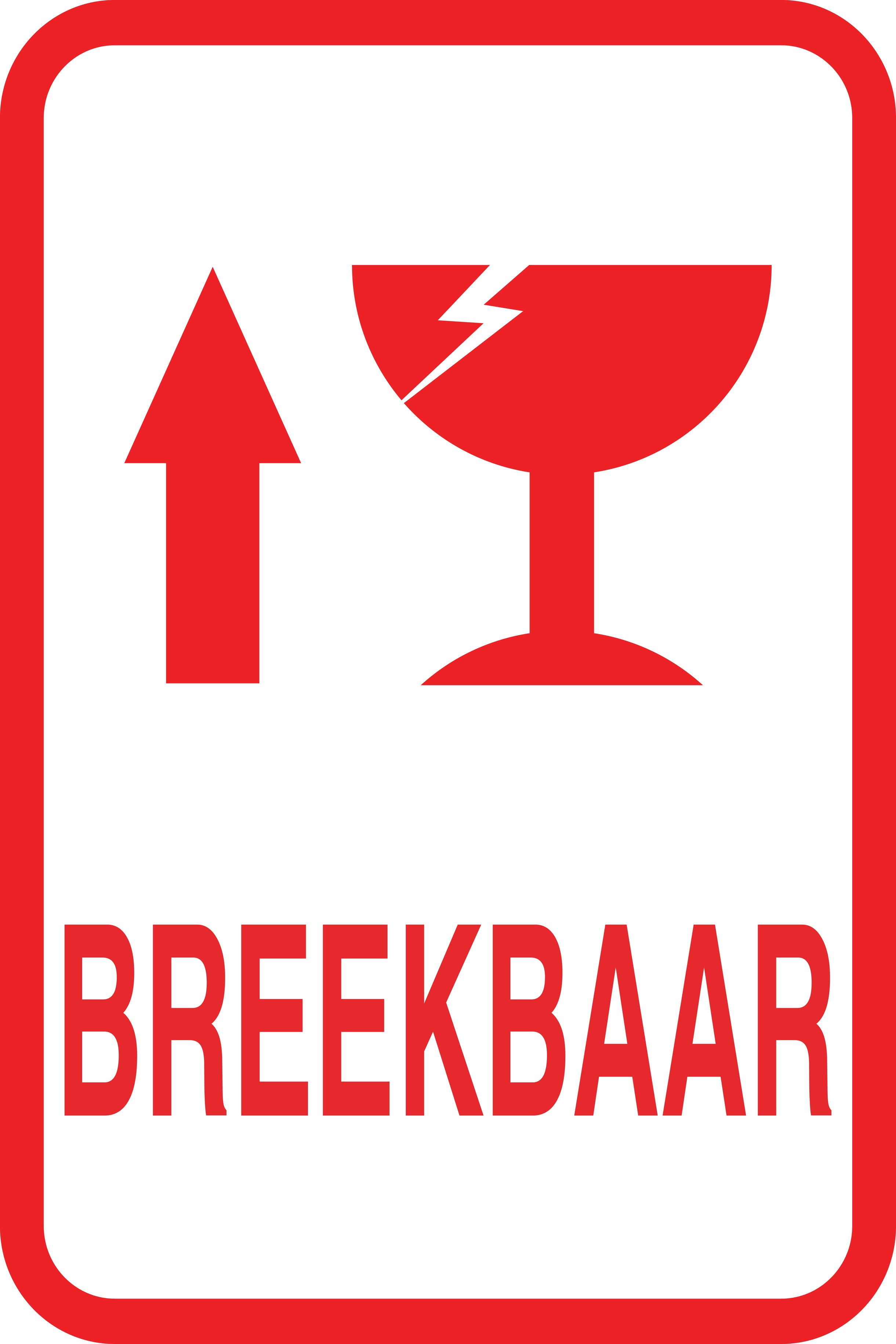 Breekbaar - Breekbare sticker "Breekbaar" EW-FRAGILE-V-11200-14-0 ...